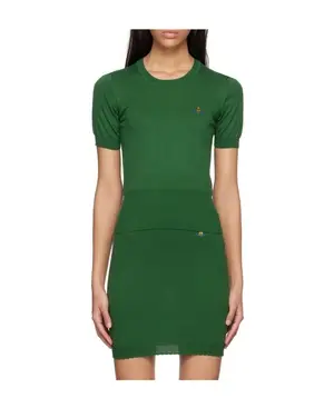 VIVIENNE WESTWOOD Short-sleeved Sweater With Chest Logo Embroidery