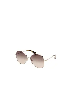 Max Mara Round Frame Sunglasses With Tinted Lenses - Golden