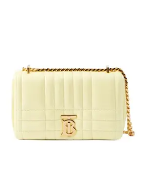 Burberry Quilted Leather Lola Bag With Tb Logo - Nude