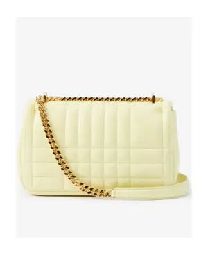 Burberry Quilted Leather Lola Bag With Tb Logo - Nude