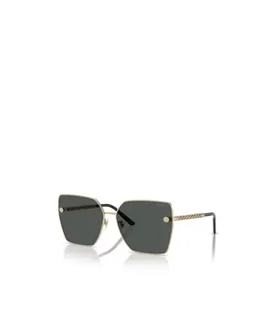 Versace Oversized Square Frame Sunglasses With Logo Embellished Temples