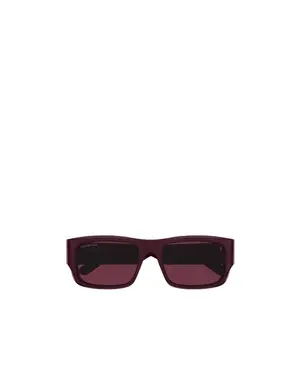 Balenciaga Rectangle Frame Sunglasses - Red