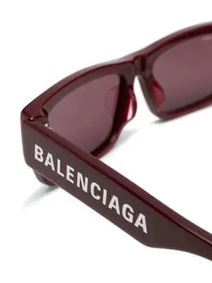 Balenciaga Rectangle Frame Sunglasses - Red