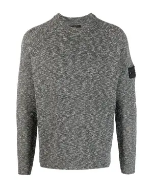 Stone Island Logo-patch Ribbed-knit Jumper