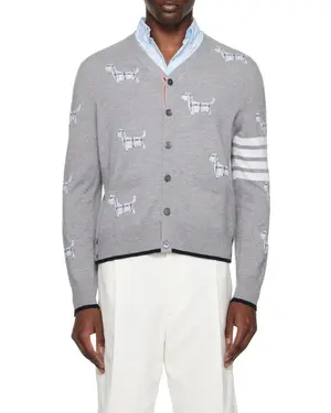 Thom Browne 4-bar V-neck Hector Cardigan