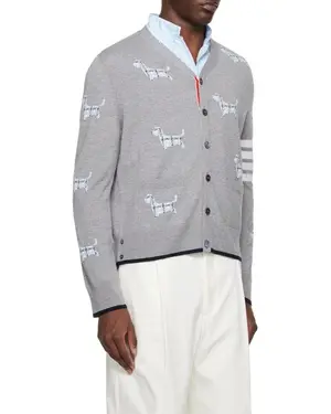 Thom Browne 4-bar V-neck Hector Cardigan