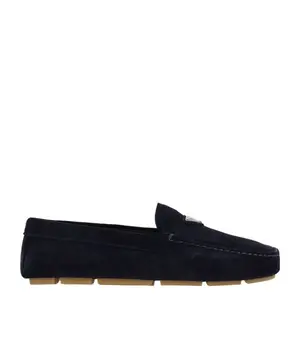 Prada Suede Logo Detail Loafers