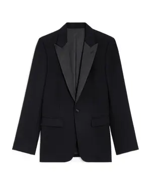 Celine Classic Tux Jacket In Grain De Poudre Wool