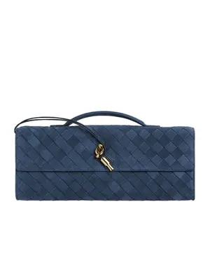 Bottega Veneta Andiamo Clutch In Intrecciato Suede