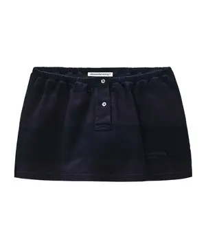 Alexander Wang Striped Miniskirt With Logo Detail - Black