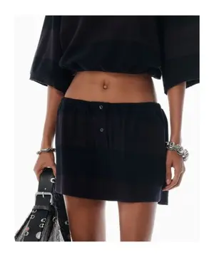 Alexander Wang Striped Miniskirt With Logo Detail