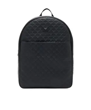 Emporio Armani Embossed Eagle Logo Backpack - Black