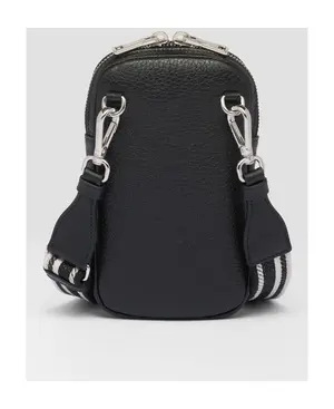 Prada Leather Mini-bag With Embroidered Shoulder Strap