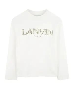 LANVIN Logo Long Sleeve T-shirt - White