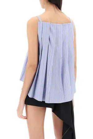 Sacai Boat Neck Pleated Poplin Camisole