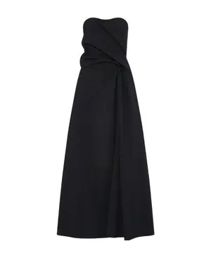 THE ROW Strapless Stretch Wool Dress With Front Twist Detail
