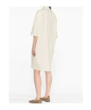 LEMAIRE High-neck Short Sleeve Cotton Dress