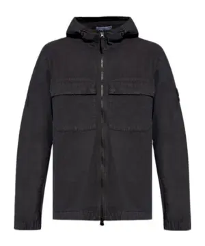 Stone Island Compass-badge Hooded Jacket - Blue