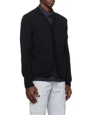 Stone Island Logo Medallion Knitted Cardigan