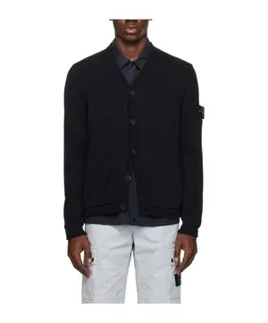 Stone Island Logo Medallion Knitted Cardigan