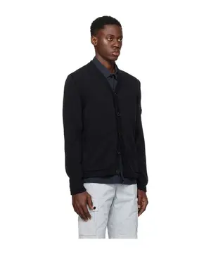 Stone Island Logo Medallion Knitted Cardigan