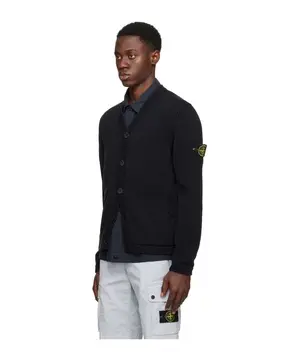 Stone Island Logo Medallion Knitted Cardigan