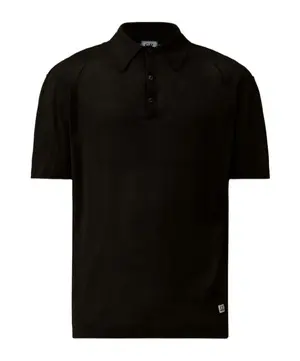 C.P. COMPANY Logo-patch Knitted Polo Shirt