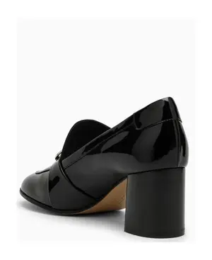 FERRAGAMO Patent Leather Horsebit High Heel Loafers