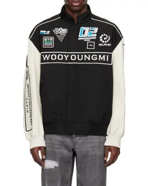 WOOYOUNGMI Long-sleeved Zipper Jacket With Patches