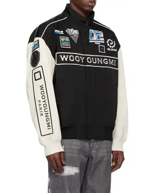 WOOYOUNGMI Long-sleeved Zipper Jacket With Patches