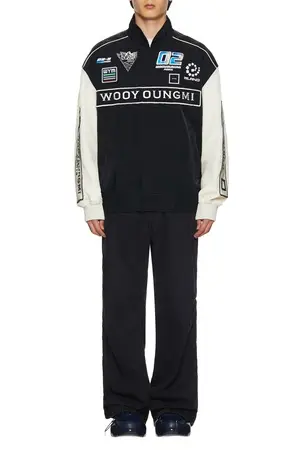 WOOYOUNGMI Long-sleeved Zipper Jacket With Patches