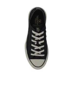 Valentino Garavani Toile Iconograph Totaloop Lace-up Sneakers
