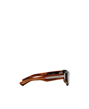 Oliver Spencer Tortoiseshell Effect Rectangle Frame Sunglasses