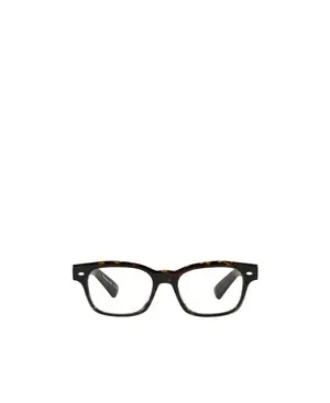 Oliver Spencer Tortoiseshell Effect Rectangle Frame Eyeglasses - Black