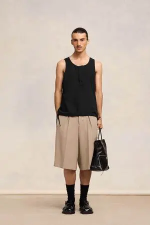AMI Paris Drawstring Sleeveless Tank Top