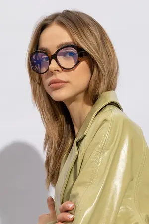 TOM FORD Oval Frame Eyeglasses - Multicolor