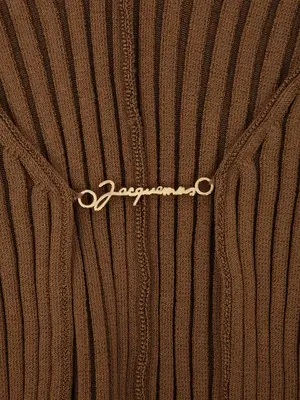 Jacquemus Logo Long Sleeve Ribbed Cardigan