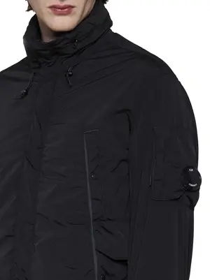 C.P. COMPANY Lens Detail Funnel Neck Jacket - Black