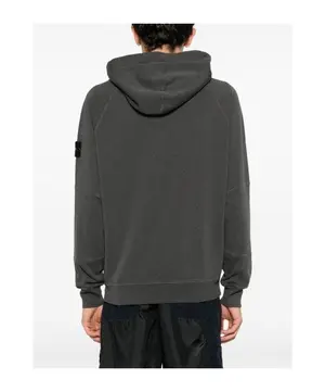 Stone Island Old Treatment Cotton Hoodie - Black