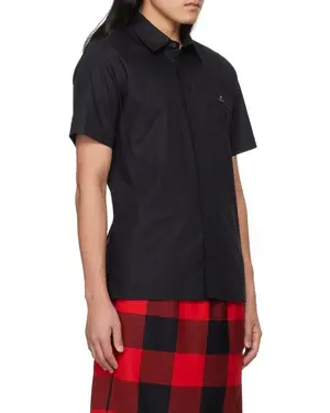 VIVIENNE WESTWOOD Orb Embroidered Short-sleeved Shirt - Black