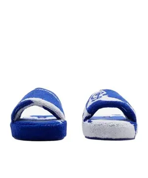 Burberry Cotton Terry Slides With Equestrian Knight Motif - Blue