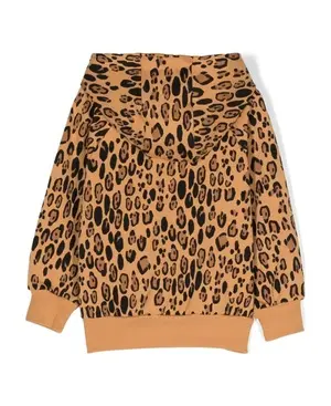 MINI RODINI Leopard Print Hooded Jacket