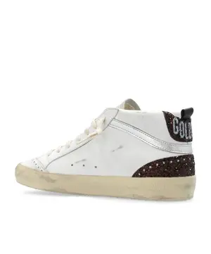 GOLDEN GOOSE Star Glittered Lace-up Sneakers - White