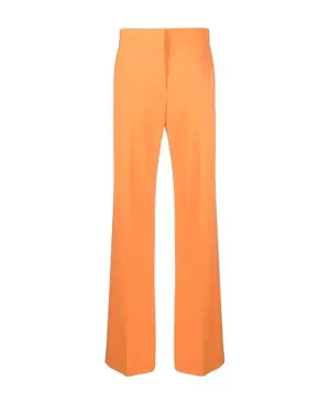 MSGM High-waisted Wide Leg Pants With Belt Rings