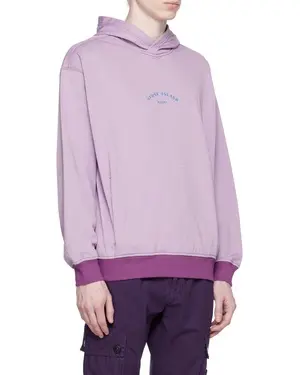 Stone Island Logo Print Drawstring Hoodie