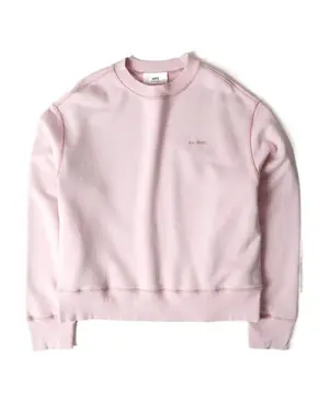 AMI Paris Embroidered Logo Cotton Sweatshirt - Pink