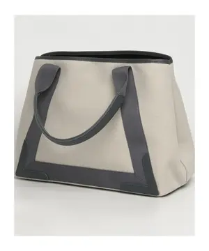 Balenciaga Canvas Tote Bag With Logo - Natural/grey
