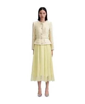 Belted Chiffon Midi Dresses