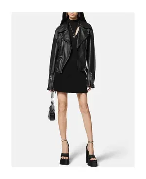 Versace Sleeveless Ribbed Knit Top With Asymmetrical Hem
