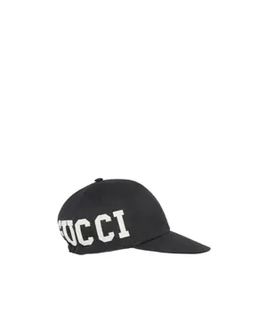 Gucci Baseball Cap With Logo Detail - Black
